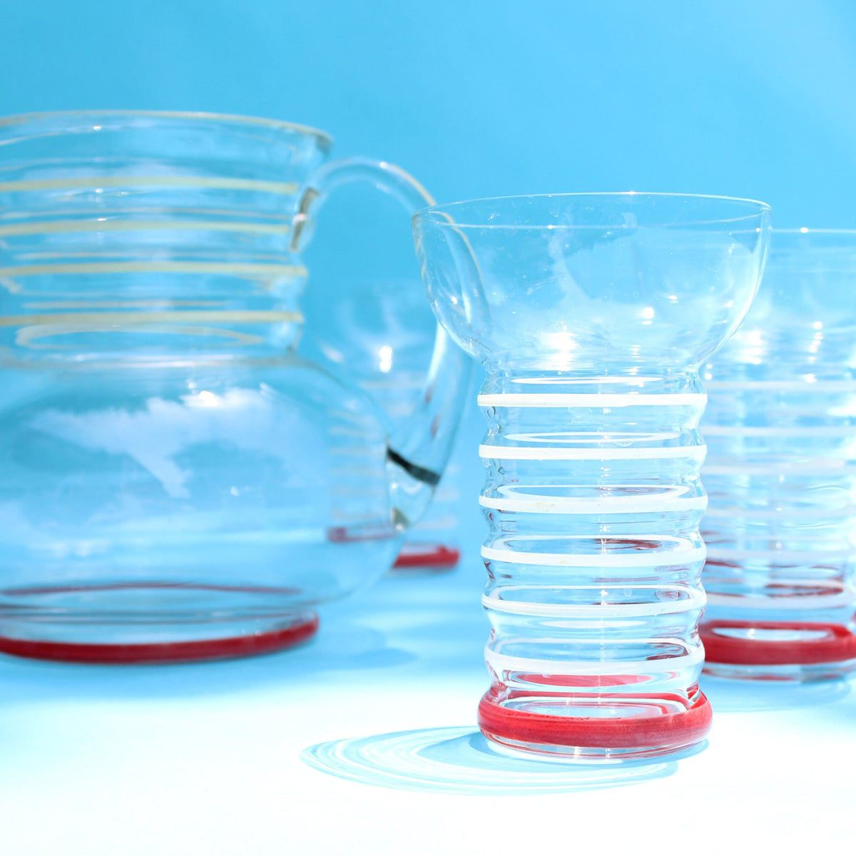 Mid-Century Dunbar Aramis Glass & Pitcher Set – Pass the Past Coffee