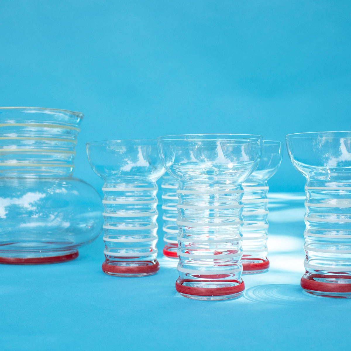 Mid-Century Dunbar Aramis Glass & Pitcher Set – Pass the Past Coffee